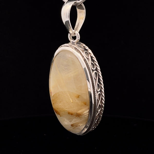 Sterling Silver Rutilated Quartz Pendant – Oracle Body Jewelry
