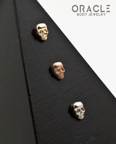 14k Gold Skull Threadless End – Oracle Body Jewelry