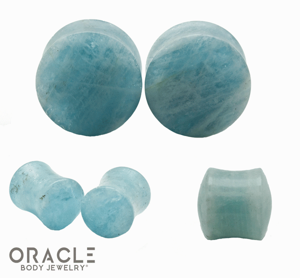 Aquamarine Double Flare Plugs – Oracle Body Jewelry