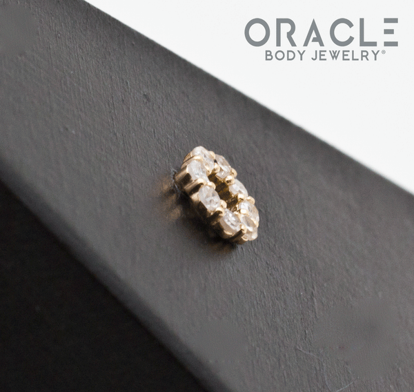 14k Diamond O Threadless End – Oracle Body Jewelry