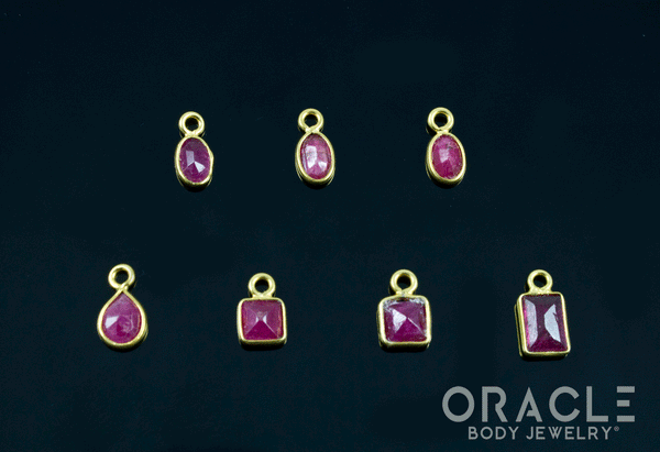 18k Yellow Gold Ruby Charms – Oracle Body Jewelry