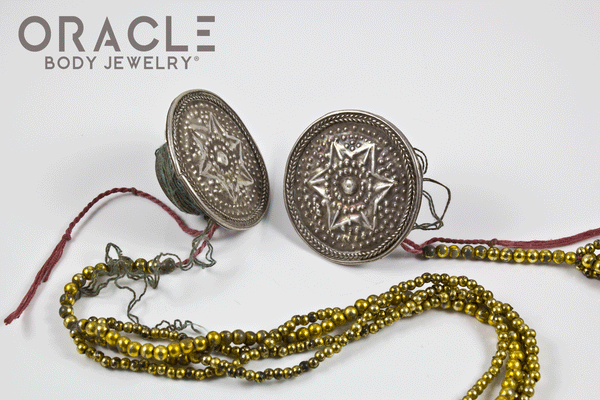 Large Akha Plugs with Chain Adornments – Oracle Body Jewelry