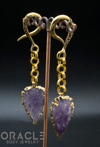Crossover With Gold Plated Amethyst Arrowheads – Oracle Body Jewelry