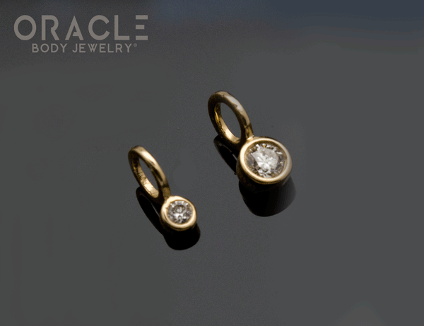 14k Yellow Gold Diamond Charms Side Facing – Oracle Body Jewelry