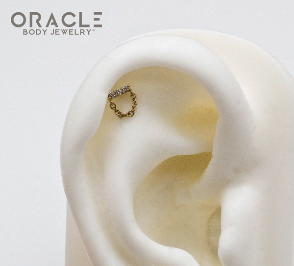 14k Yellow Gold Chain Gang Threadless End – Oracle Body Jewelry