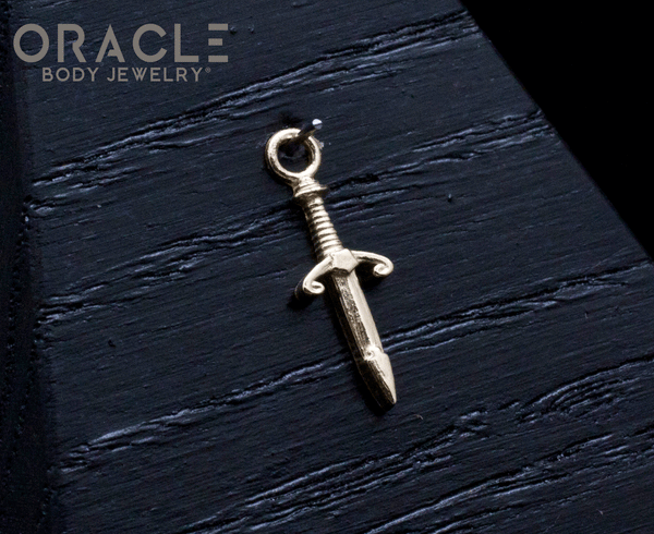 14k Yellow Gold Dagger Charm – Oracle Body Jewelry