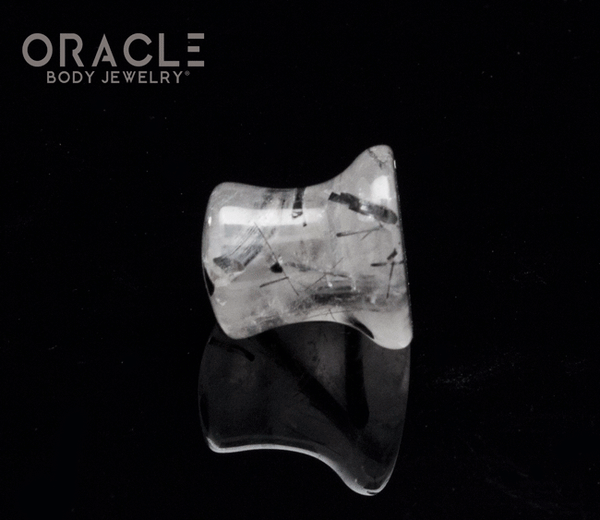 Tourmalated Quartz Mayan Style Flare Plugs – Oracle Body Jewelry