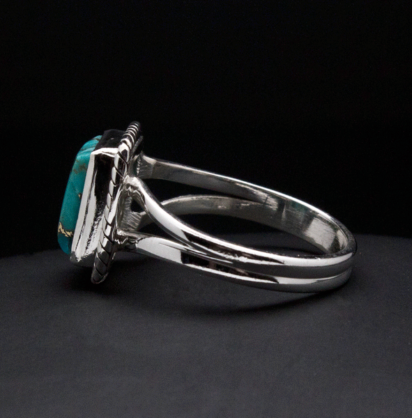 Sterling Silver Turquoise with Silver Inclusions Ring Size 7 – Oracle ...